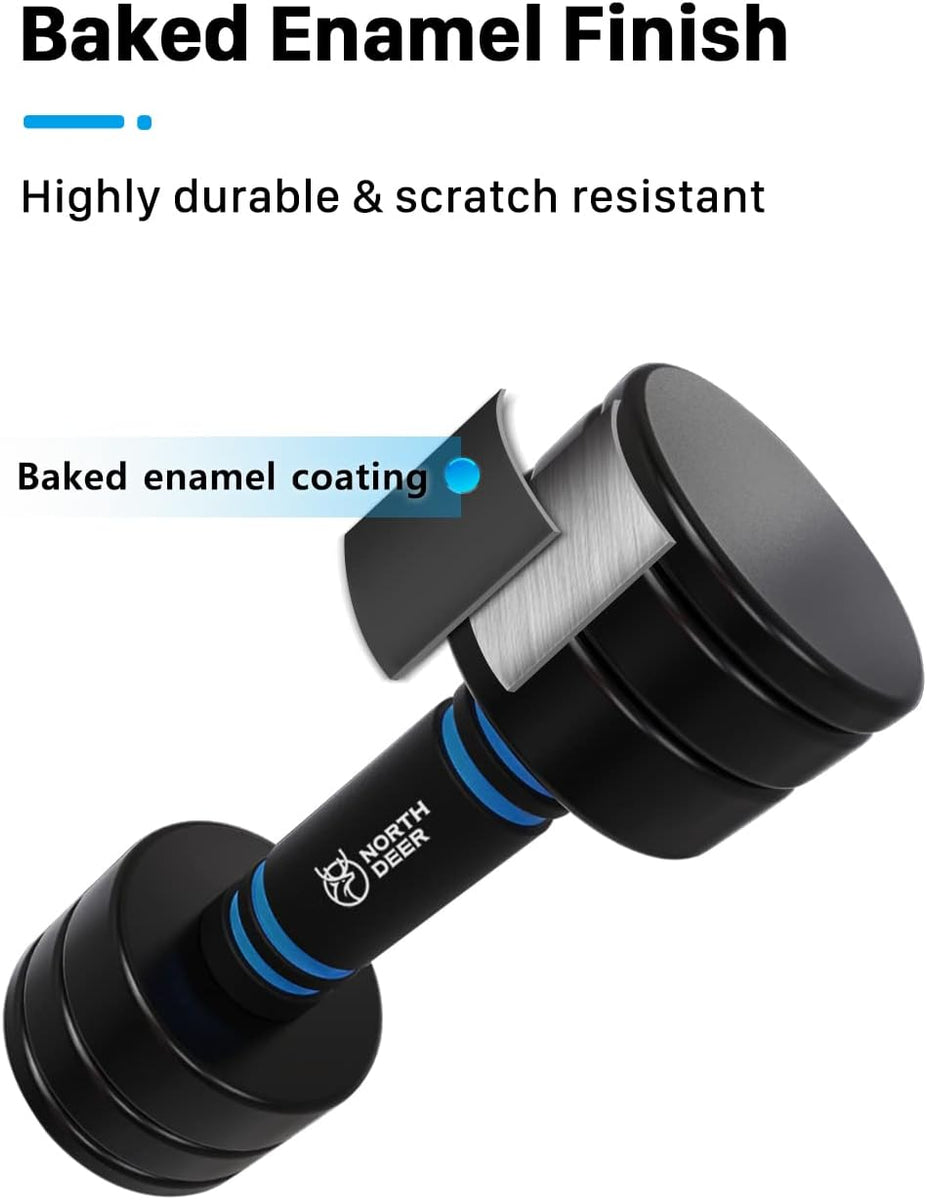 Northdeer Steel Dumbbells Adjustable 2.5kg 5kg 7.5kg 10kg Black ...